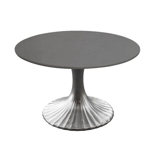luca dining table 48 aluminum coal rustic resin