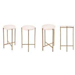 agatha round side table antiqued gold pieced agate - Olystudio.com