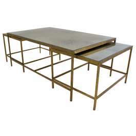 jonathan nesting cocktail table gold antique mirror - Olystudio.com