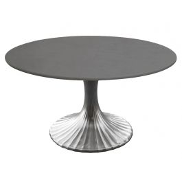 luca-dining-table-54-aluminum-coal-rustic-resin - Olystudio.com